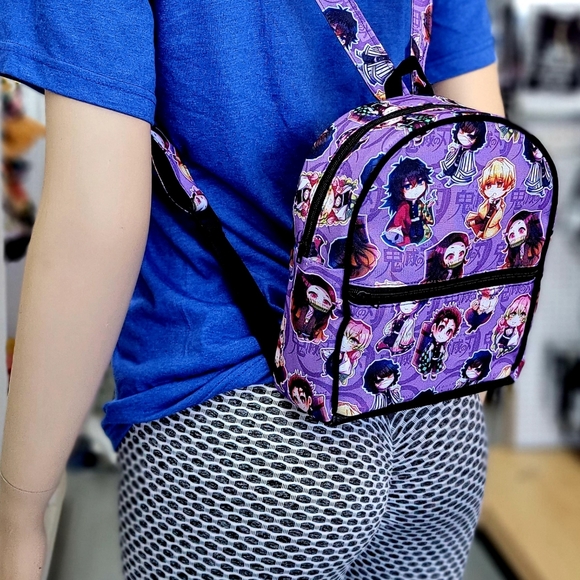 Hand Crafted | Bags | Demon Slayer Anime Chibi Purple Mini Backpack ...